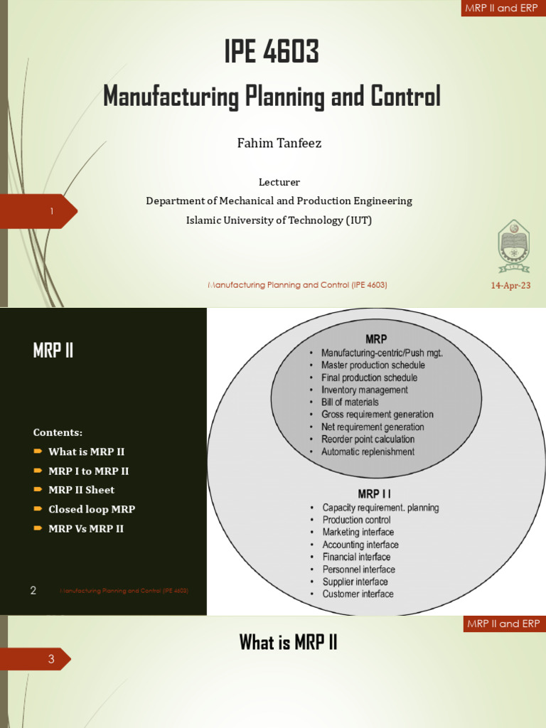 MRP-2, Erp | PDF | Enterprise Resource Planning | Production And ...
