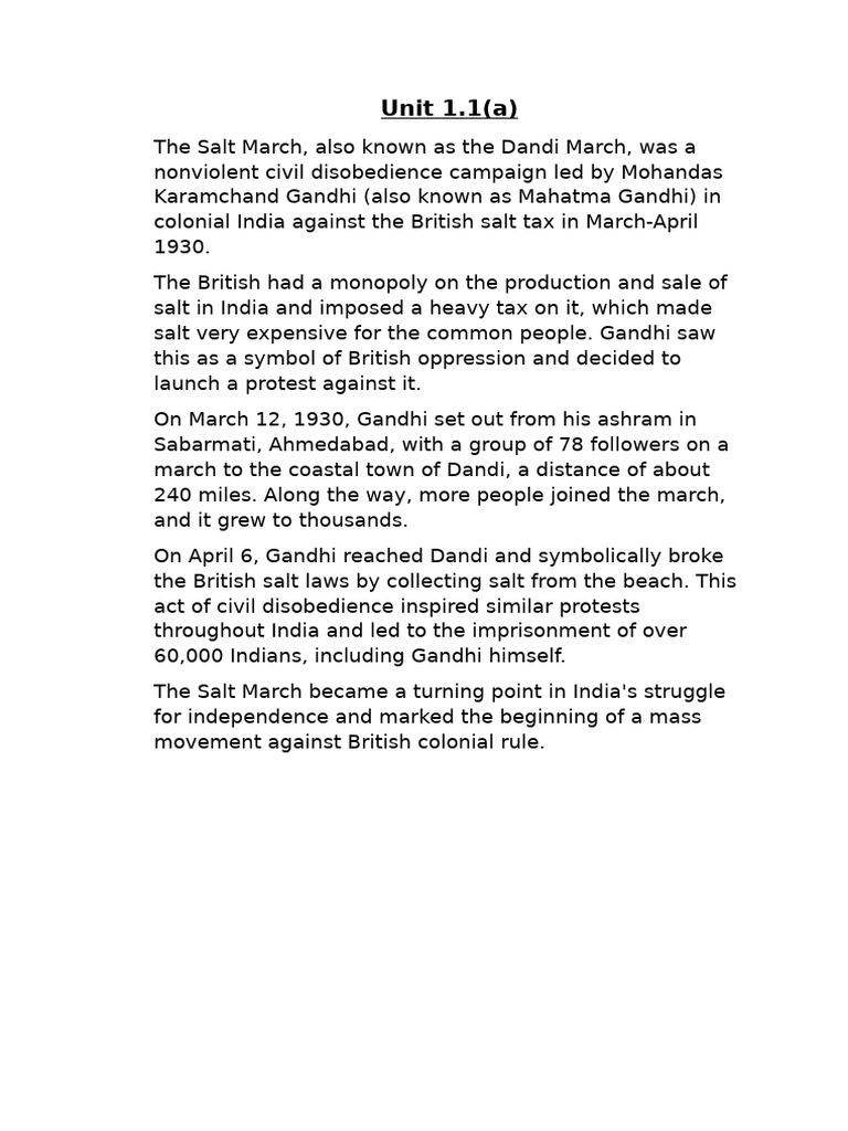 Dandi March: A Turning Point in India | PDF