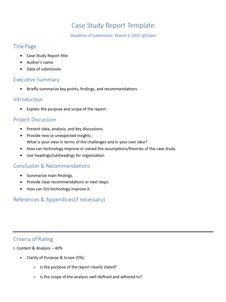 Case Study Report Template | PDF