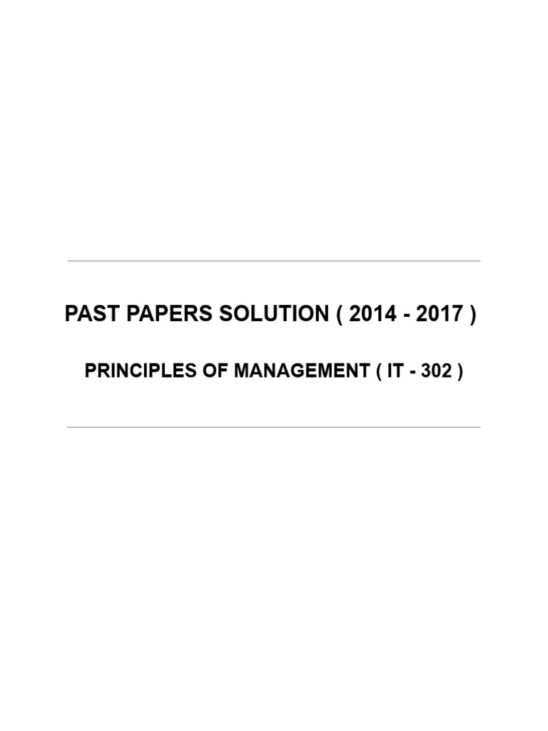 Management Solved Papers 2014 To 2017 | PDF | Strategic Management ...