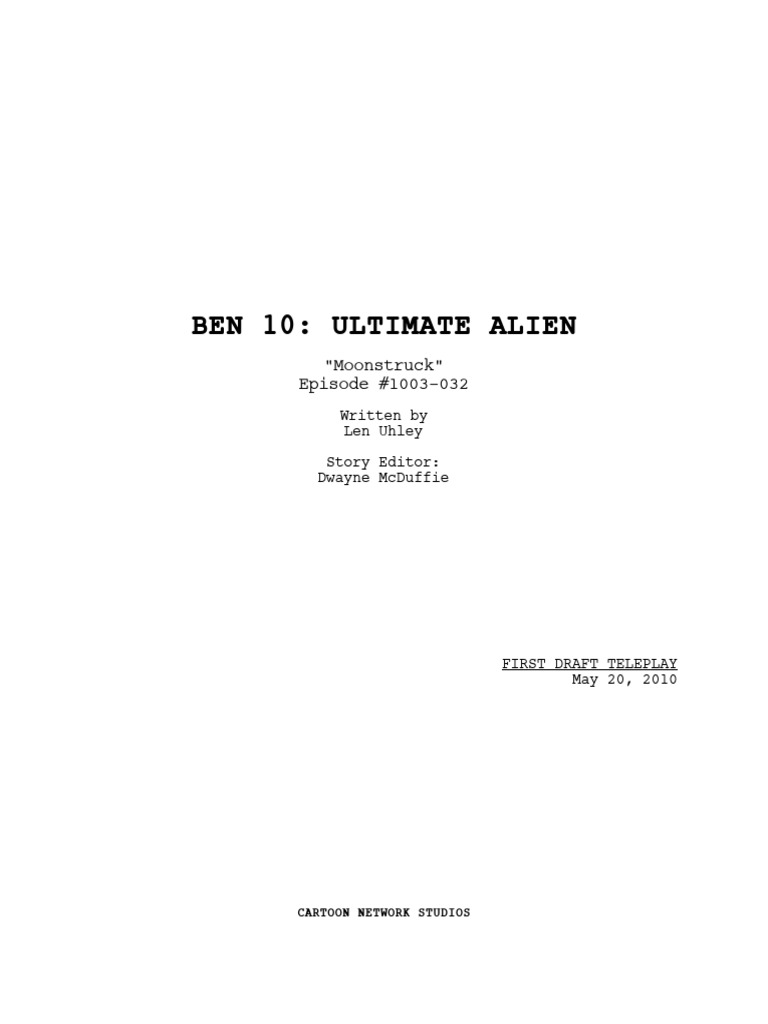 Ben_10_-_Ultimate_Alien_3x12_-_Moonstruck | PDF