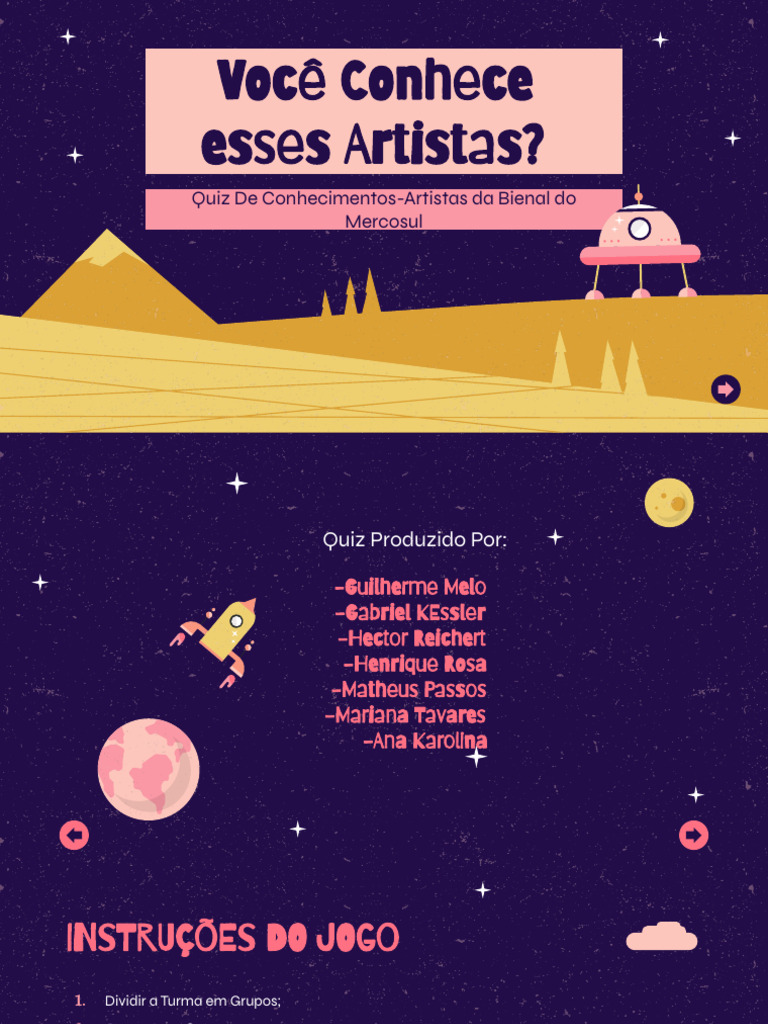 Quiz sobre Artistas da Bienal do Mercosul | PDF | Documentário | Crítica