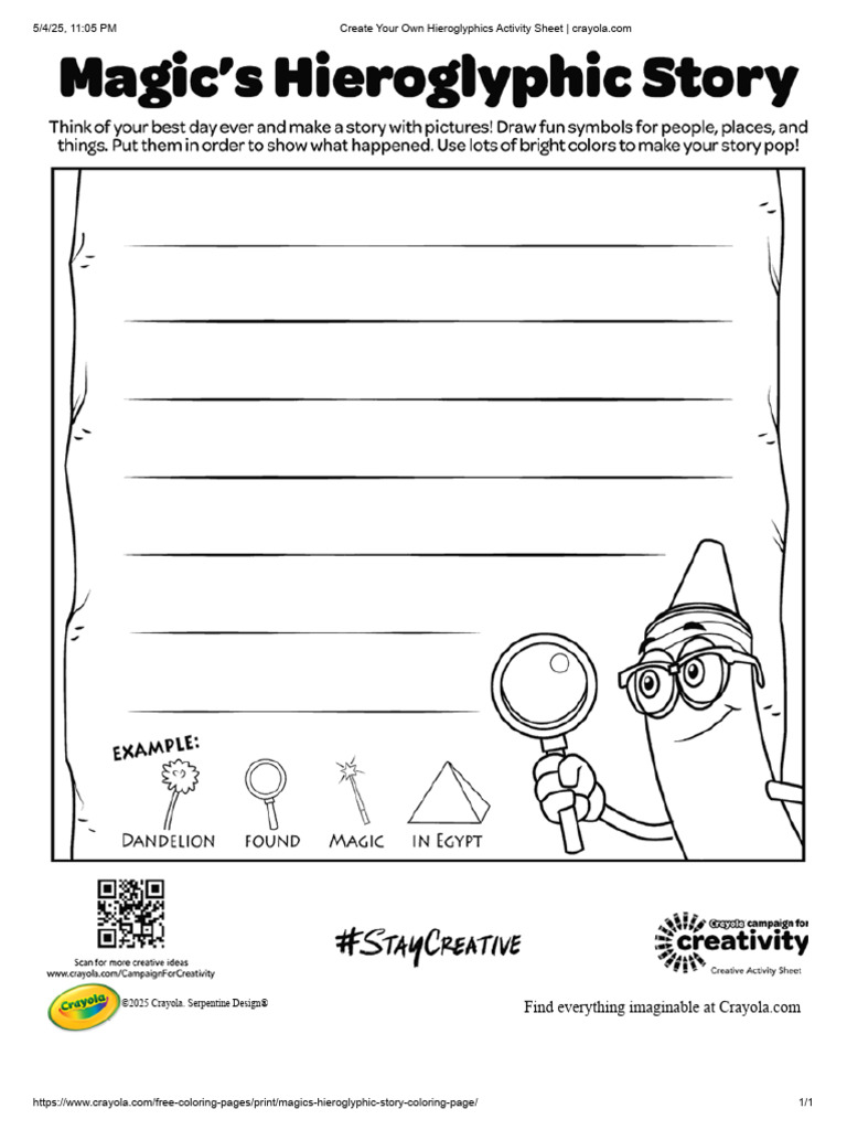 Create Your Own Hieroglyphics Activity Sheet | PDF