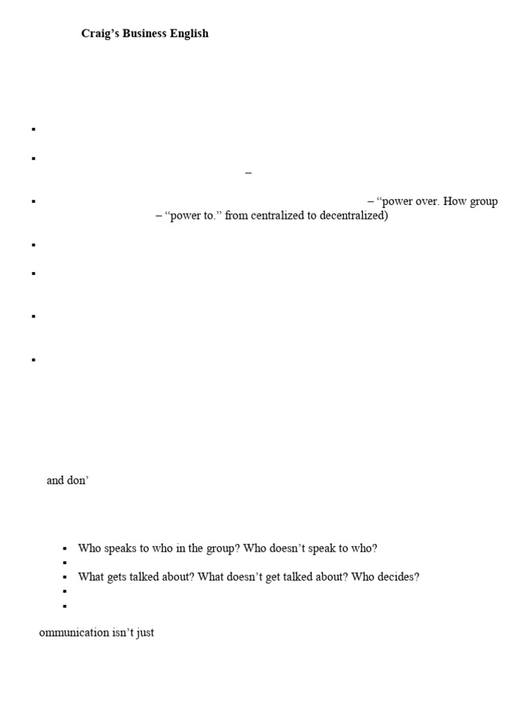 Craig’s Business English - Introduction to Small Group Communication | PDF