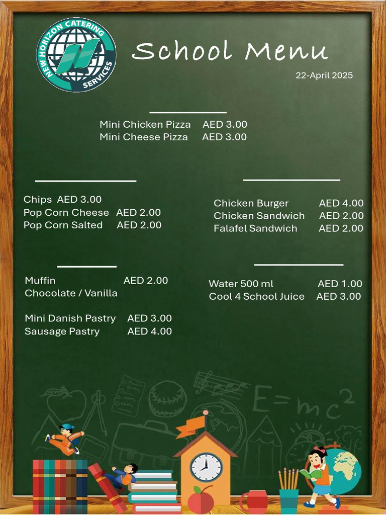 School Menu - AD Islamiya - 22-April 2025 | PDF