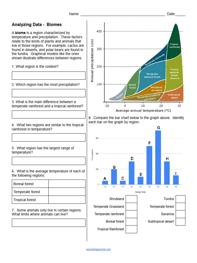 Analyzing Data - Biomes | PDF | Chart | Precipitation