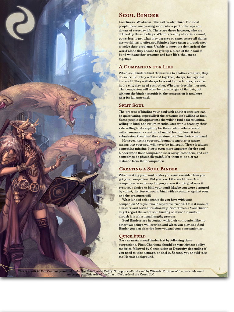 Soul Binder 3.0 (Final Version) - GM Binder | PDF