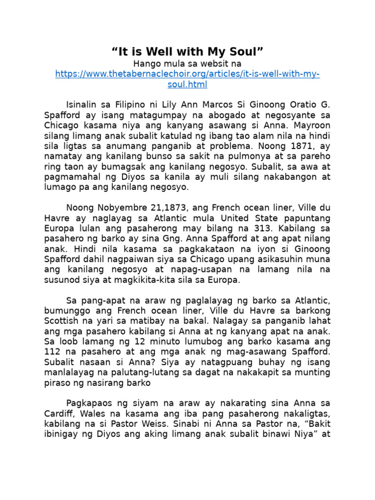 It Is Well With My Soul | PDF