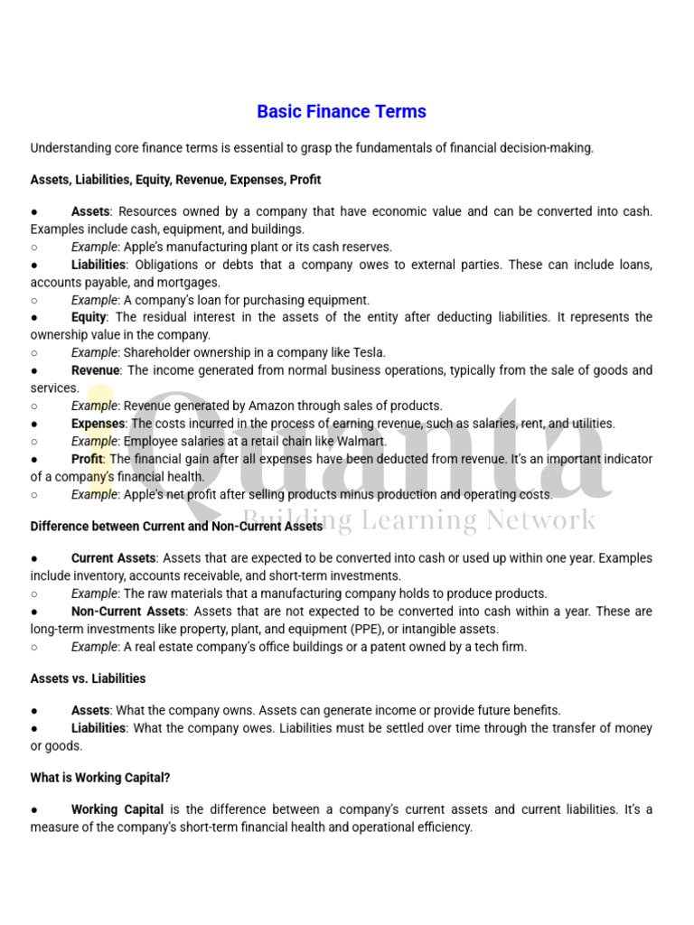 Iquanta - Finance Compendium | PDF | Income Statement | Equity (Finance)