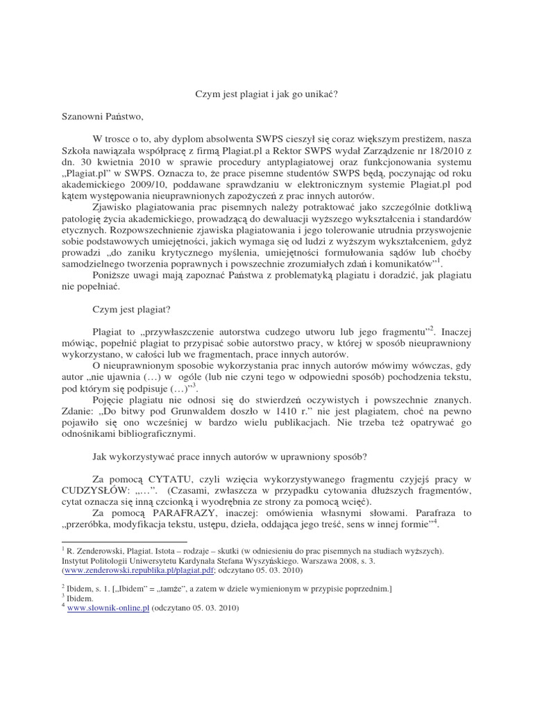 Czym Jest Plagiat | PDF