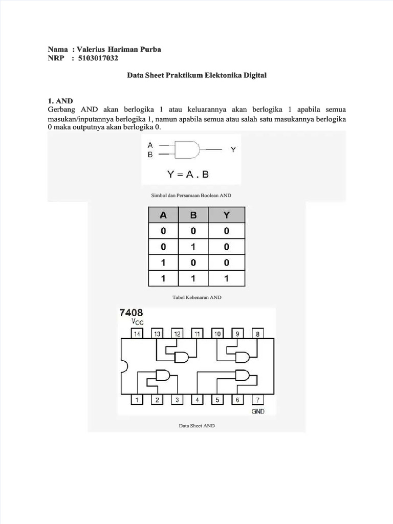 PDF Data Sheet Gerbang Logika - Compress | PDF
