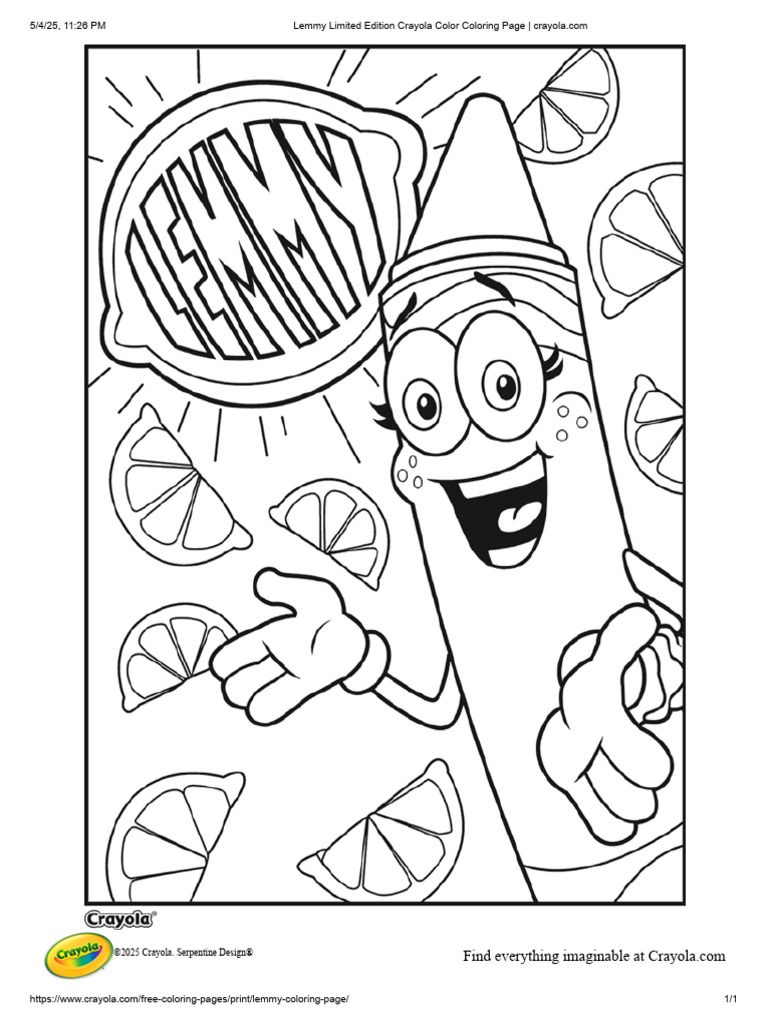Lemmy Limited Edition Crayola Color Coloring Page _ crayola.com | PDF