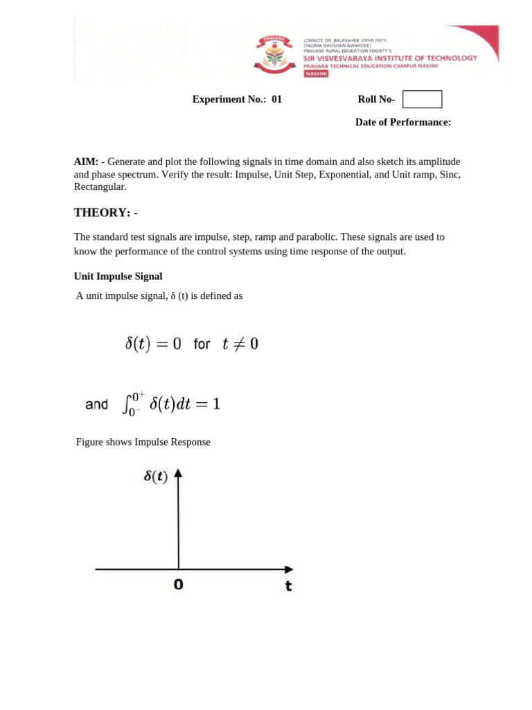 Expt 01 SS | PDF | Phase (Waves) | Spectral Density