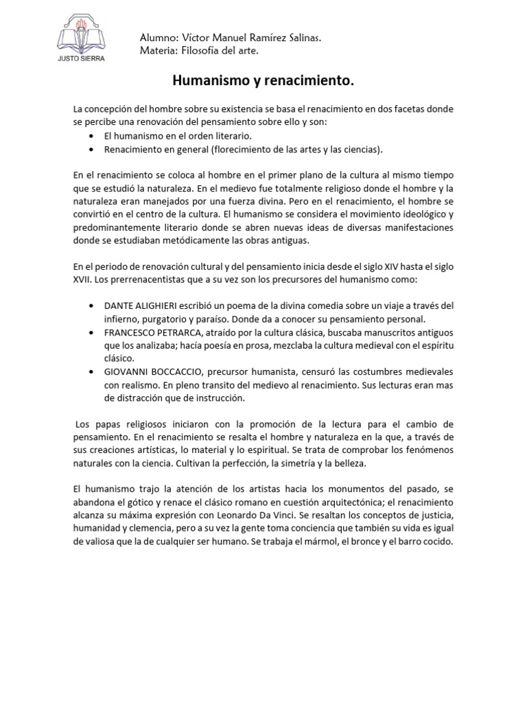 Humanismo y Renacimiento | PDF