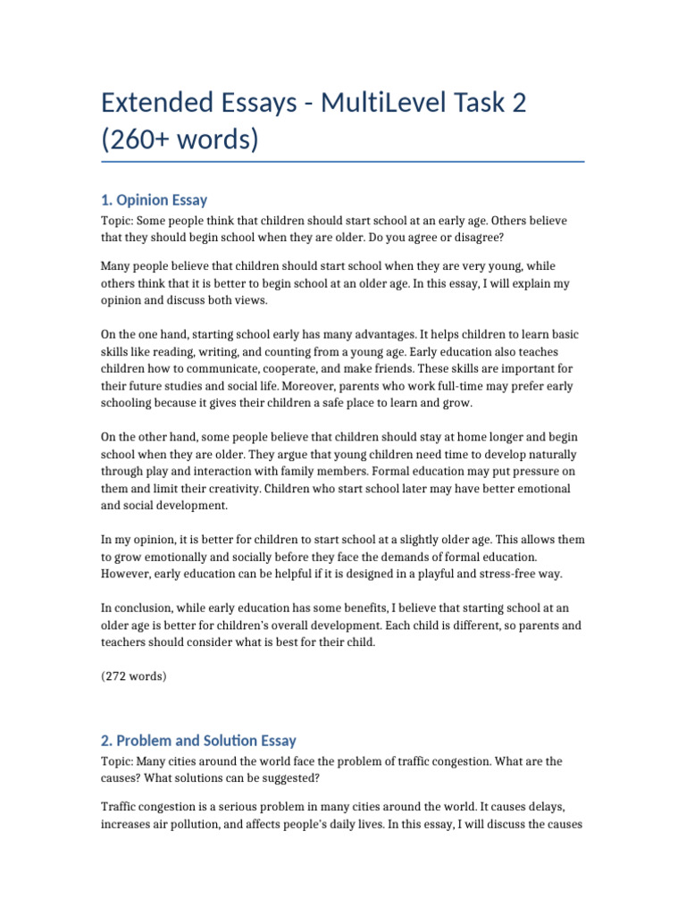 Extended Essays MultiLevel Task2 | PDF | Sedentary Lifestyle | Traffic