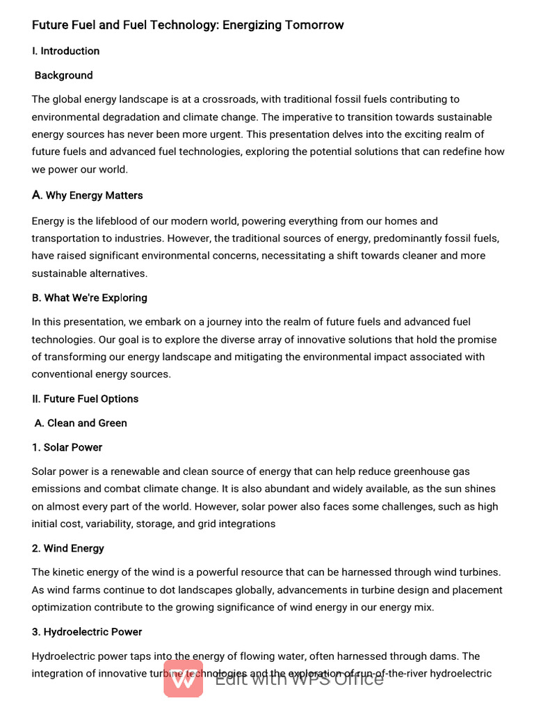 Future Fuel and Fuel Technology.1 | PDF | Biofuel | Renewable Energy
