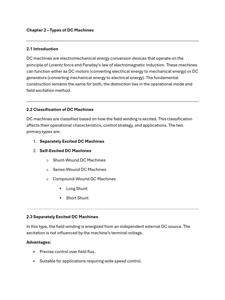 Chapter 2 - Types of DC Machines | PDF | Direct Current | Electric Motor
