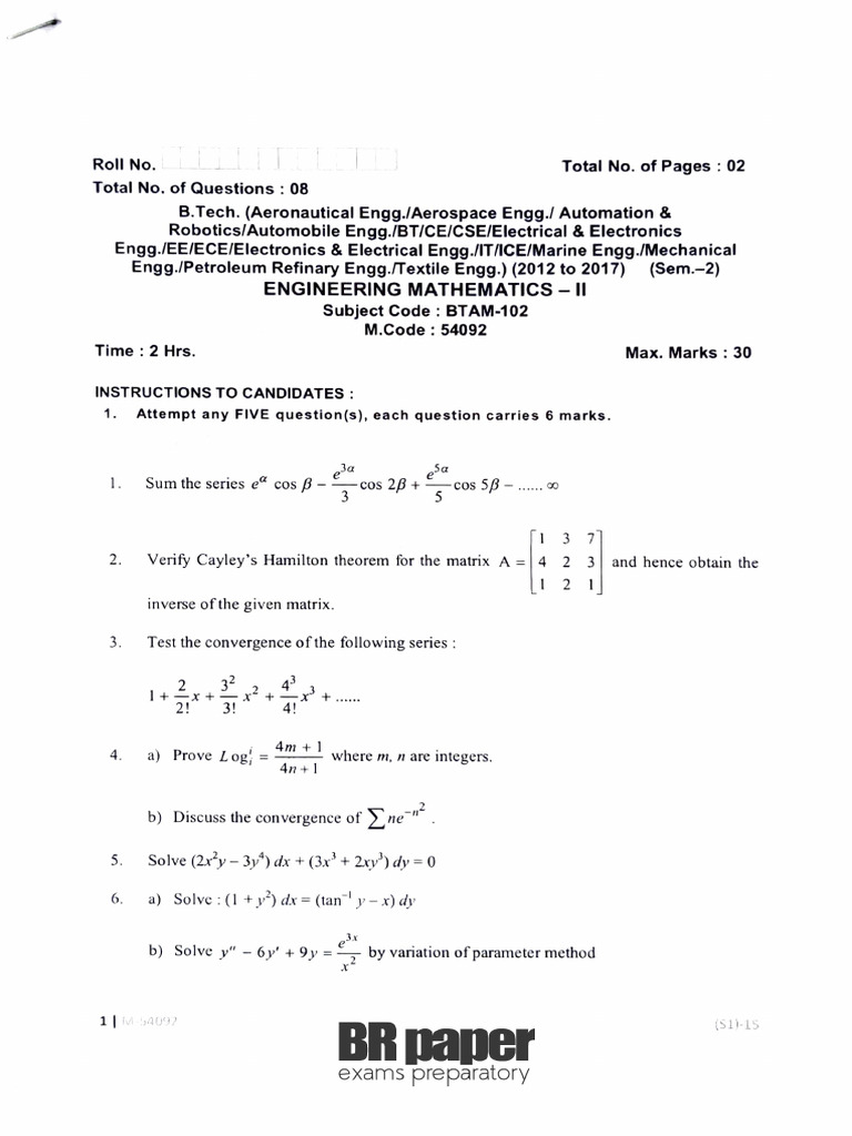 Math2(1st 2nd)May2020 | PDF