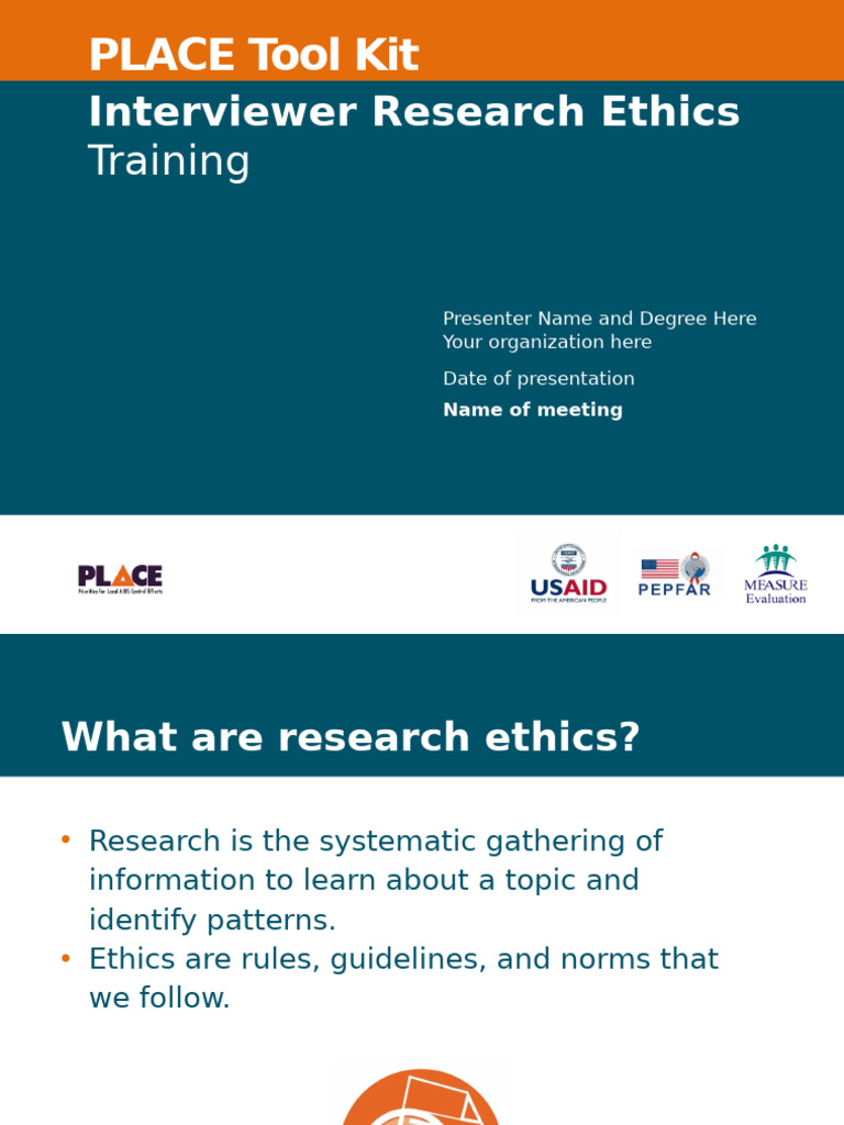PLACE Interviewer Research Ethics Training | PDF | Informed Consent ...