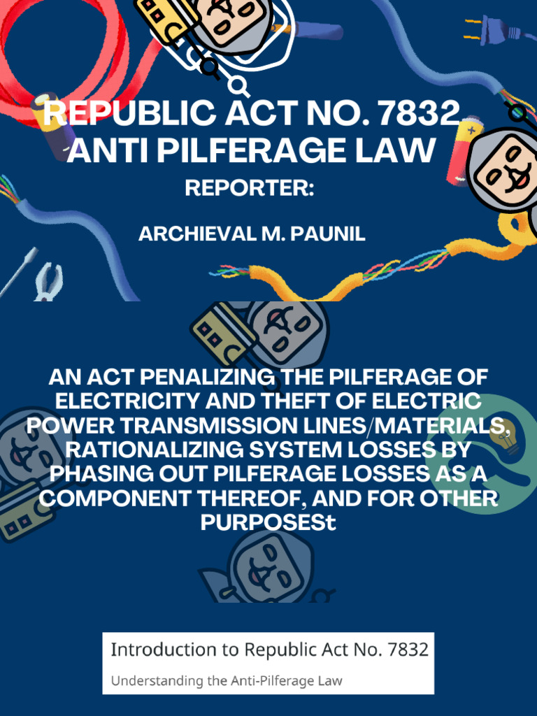 Anti-Pilferage Law Ra 7832 | PDF | Public Utility | Regulatory Compliance
