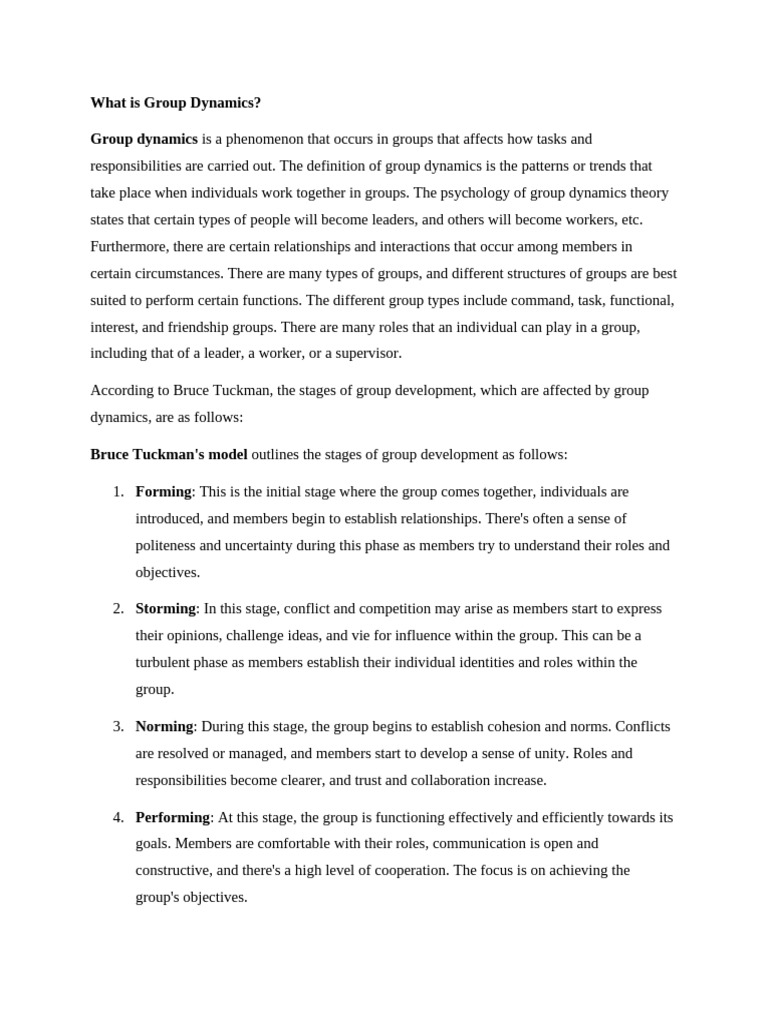 Additional Notes OnWhat Is Group Dynamics | PDF | Leadership ...