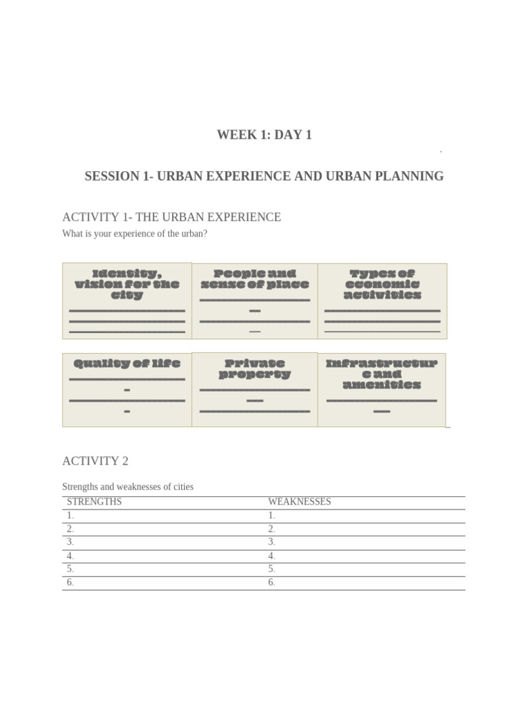 Week 1 - Unit 1 - Day 1 - Student Handout | PDF | Water Supply | Fresh ...