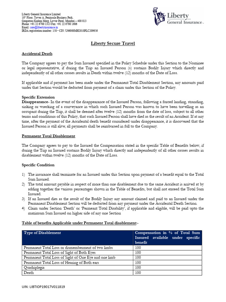 Cancellation Protection Detailed TermsAndCondition | PDF | Insurance ...