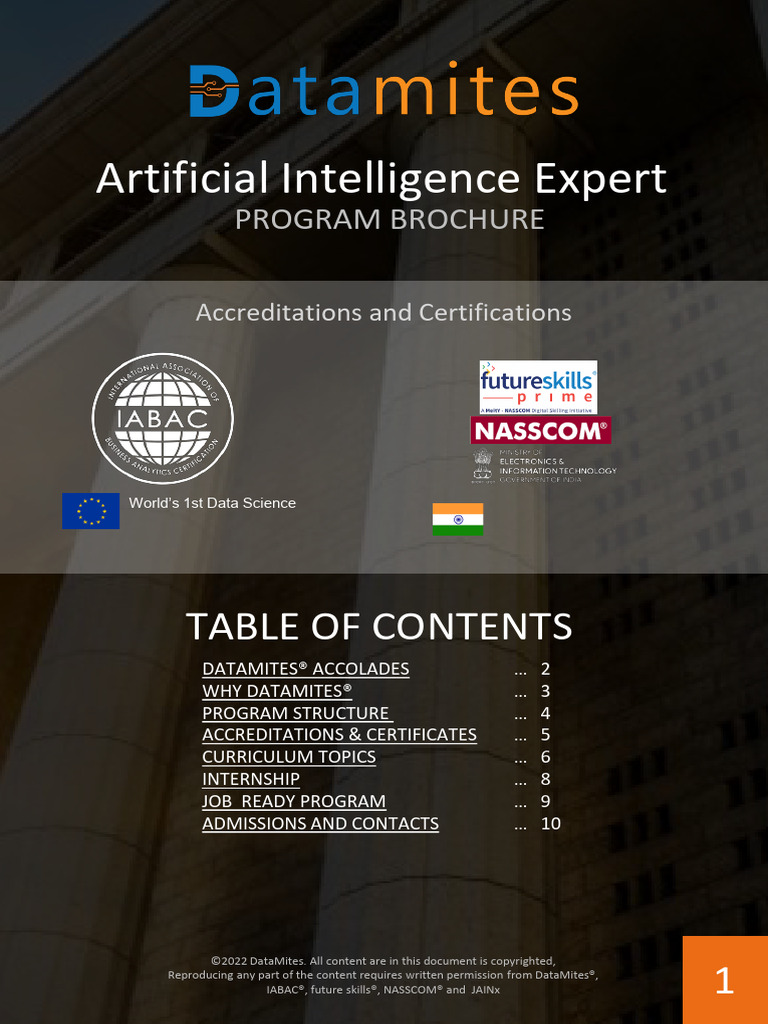 DataMites AI Expert Program Overview | PDF | Artificial Intelligence ...