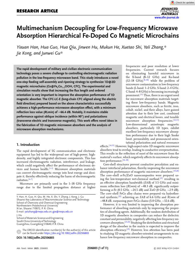 Adv Funct Materials - 2025 - Han - Multimechanism Decoupling For Low80E290Doped | PDF ...