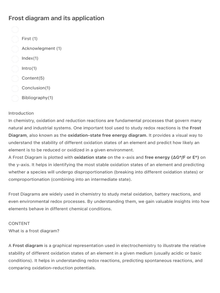 Frost diagram and its application | PDF | Redox | Electrochemistry