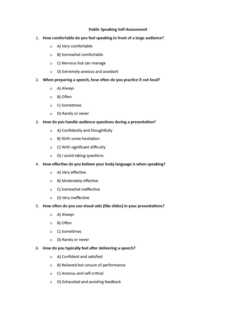 Self-Assessment | PDF
