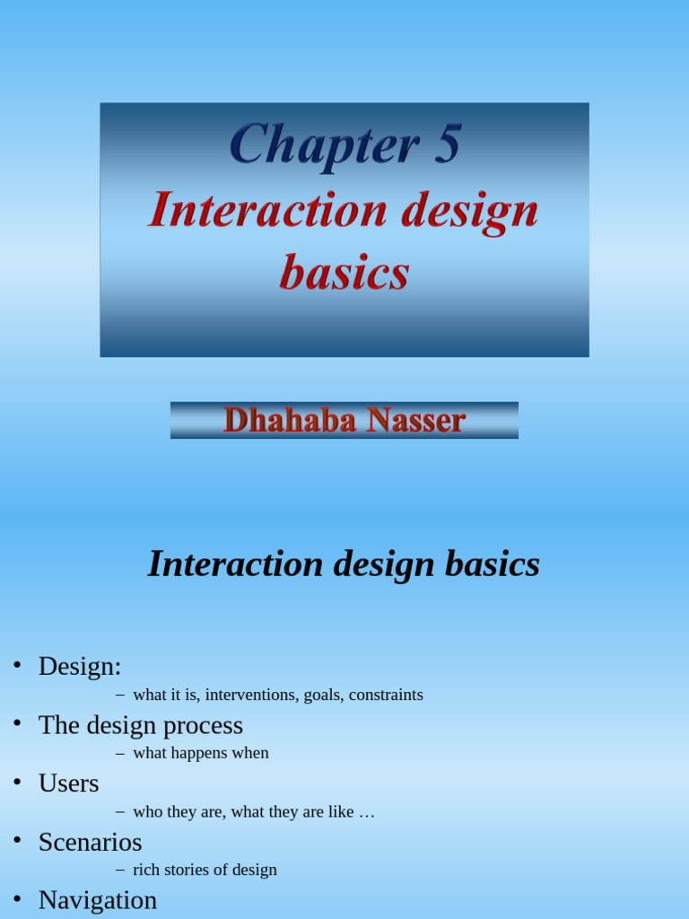 Hci CH5 Interaction Design | PDF | Graphical User Interfaces | Icon (Computing)