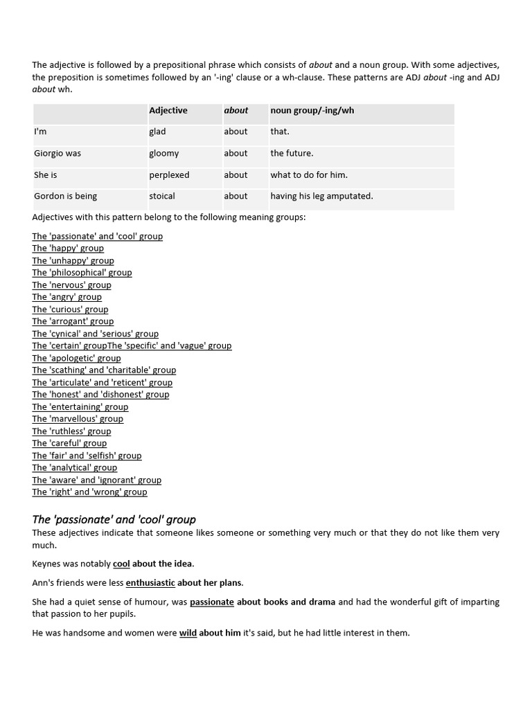 P76-77 Collins COBUILD Grammar Patterns Adjectives | PDF | Adjective | Language Mechanics
