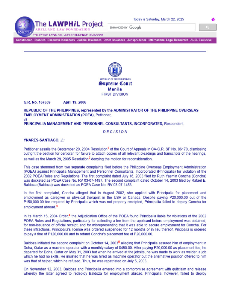 13-Republic vs. Principalia, G.R. 167639 | PDF | Injunction | Judgment ...