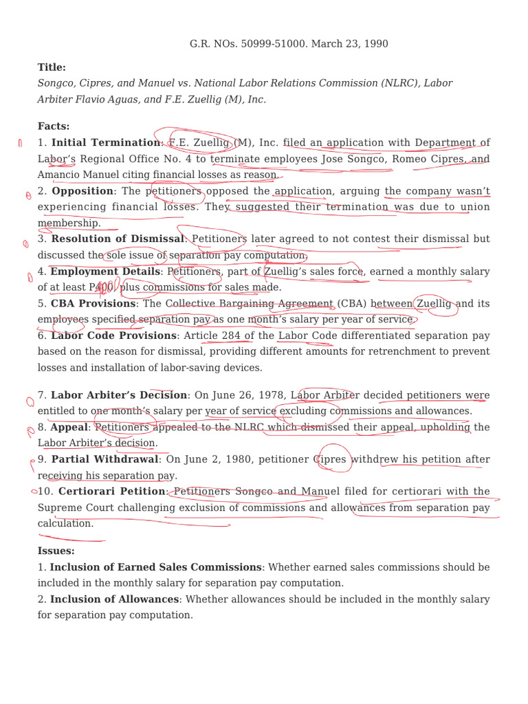 1-Songco vs. NLRC Case Digest | PDF | Labour Law | Employment