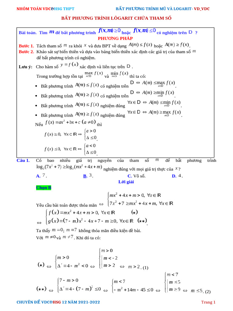 bat-phuong-trinh-logarit-chua-tham-so | PDF