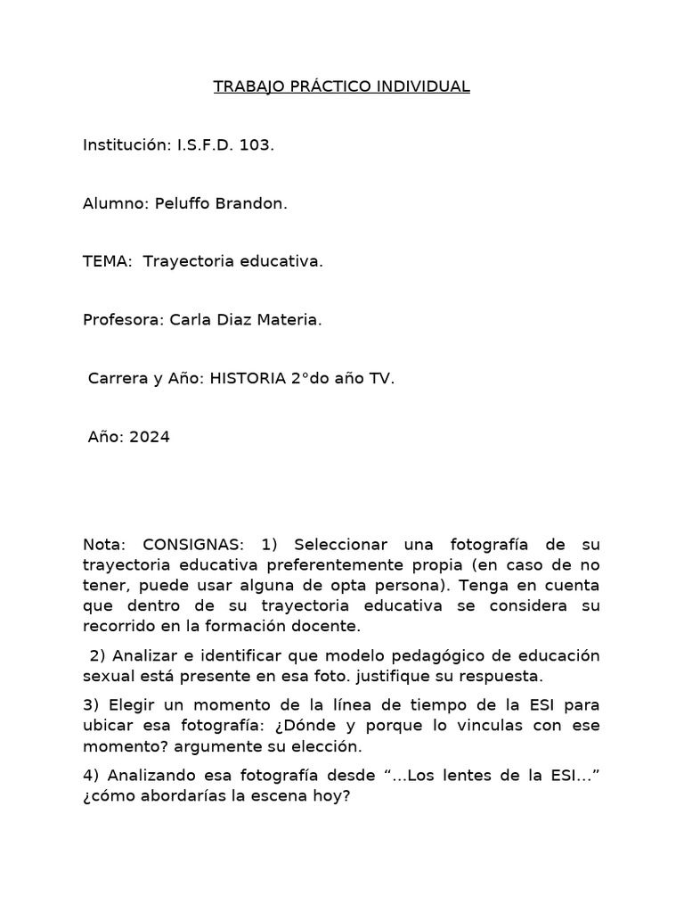 Tp. Esi | PDF | Educación sexual | Maestros