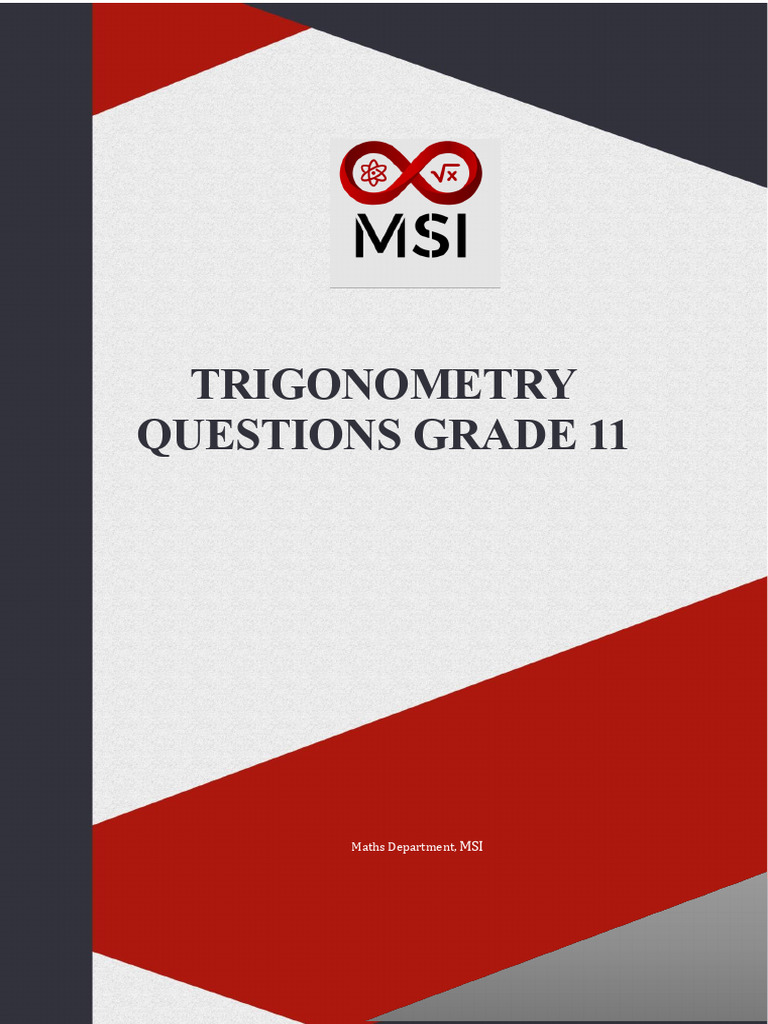 Trigonometry Grade 11 Questions | PDF