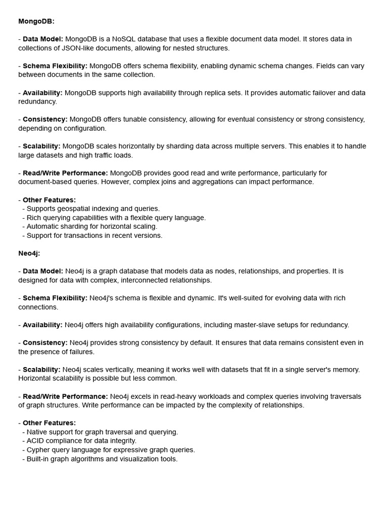 Class 8 - MongoDB, Neo4j, InfluxDB, Cassandra | PDF | Mongo Db | Scalability