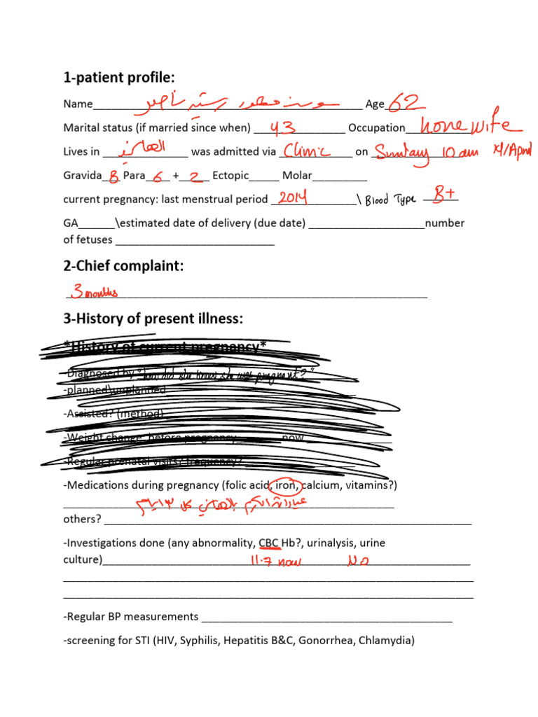 OB GYNE History Form | PDF | Pregnancy | Fetus