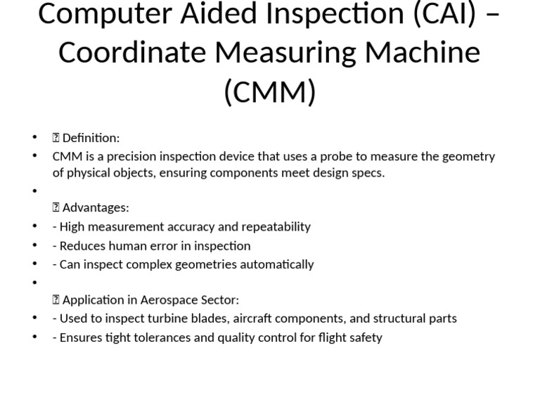 CAI CMM Aerospace Slide | PDF