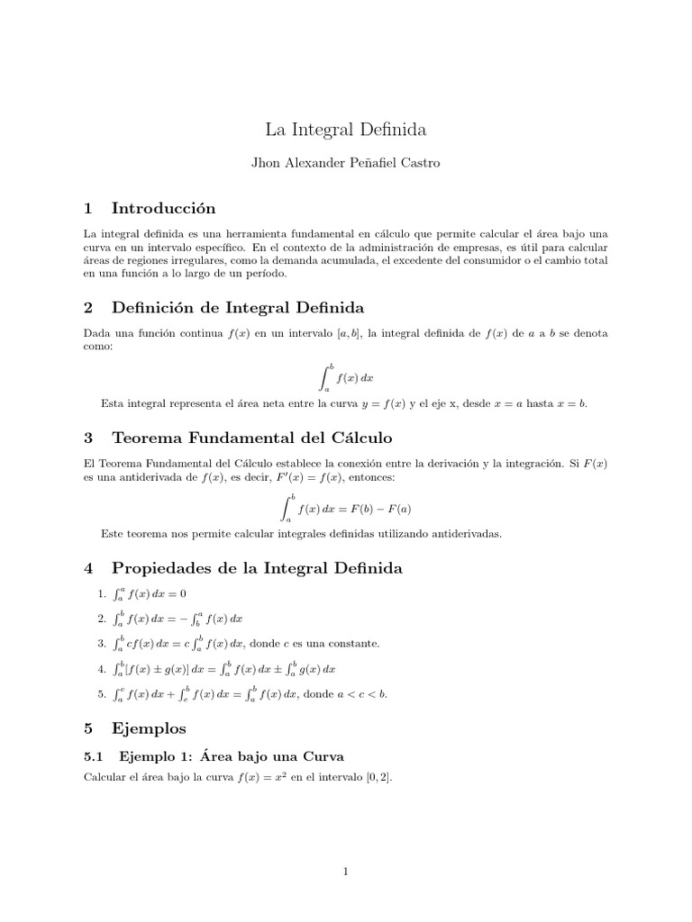 La Integral Definida Parte 2 | PDF | Integral | Relaciones matematicas
