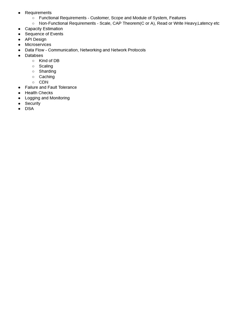 HLD Interview Cheatsheet | PDF