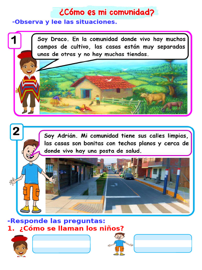 Ficha Cómo Es Mi Comunidad 2° | PDF