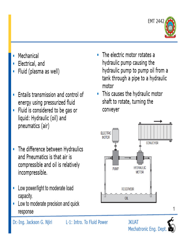L1 - Introduction To Fluid Power | PDF | Pump | Actuator