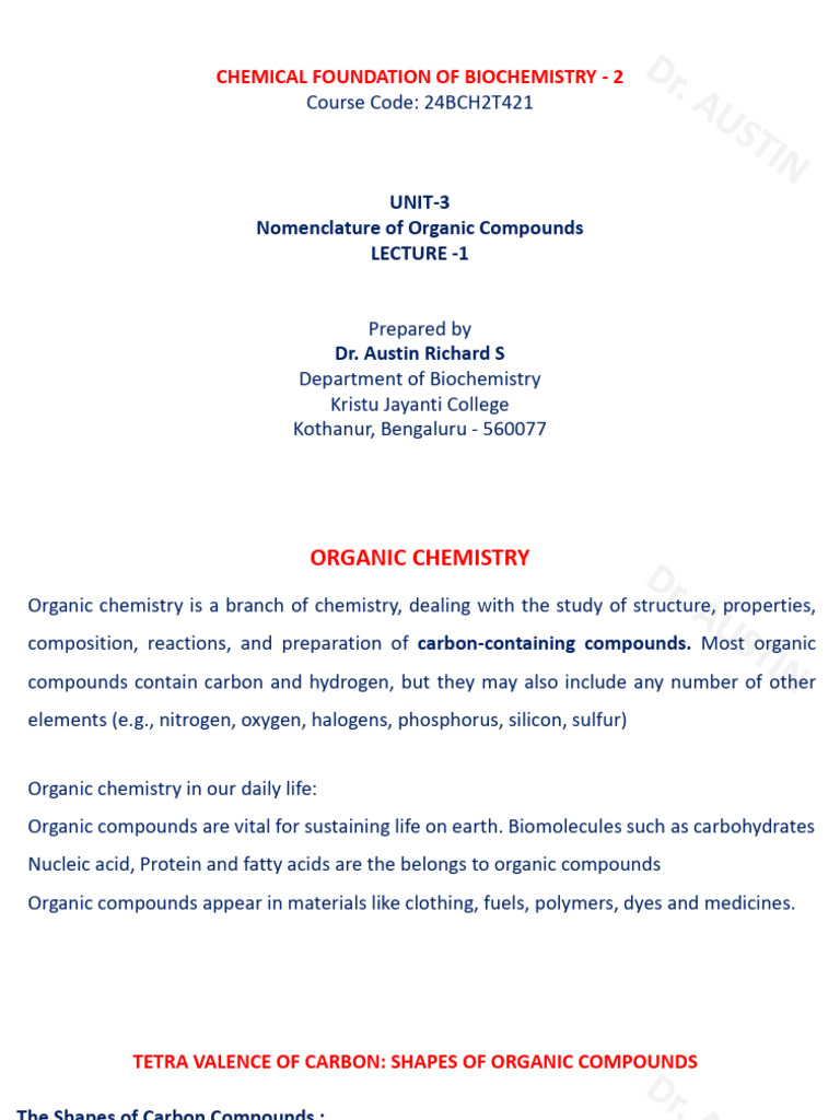 UNIT 3. Nomenclature of Organic Compounds | PDF | Conformational ...
