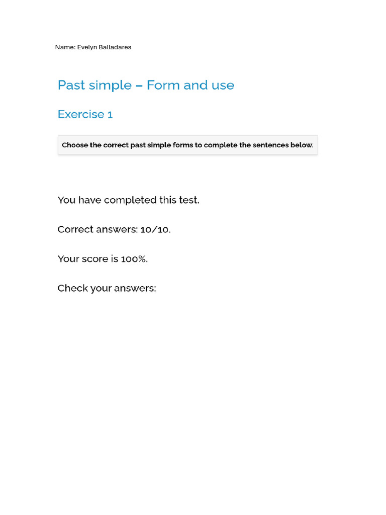 Past Simple | PDF