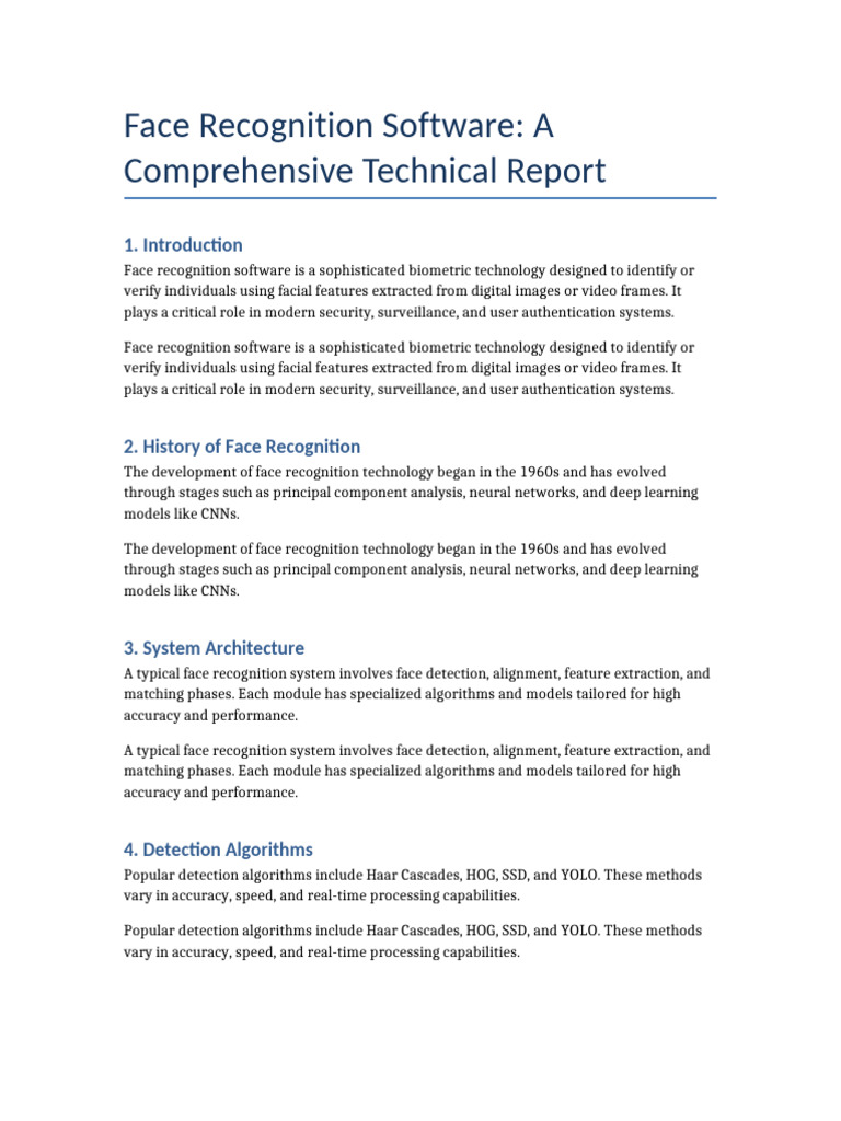 Face Recognition 50 Page Report | PDF | Artificial Intelligence ...