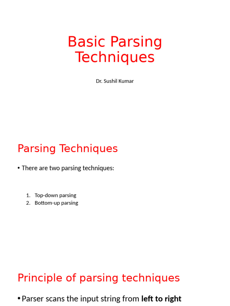 Unit 2 Basic Parsing Techniques | PDF | Parsing | Mathematical Logic