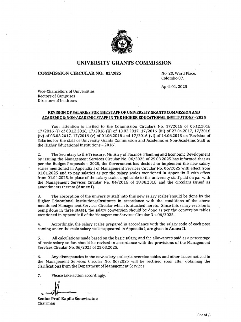 02-2025 Commission Circular Final | PDF